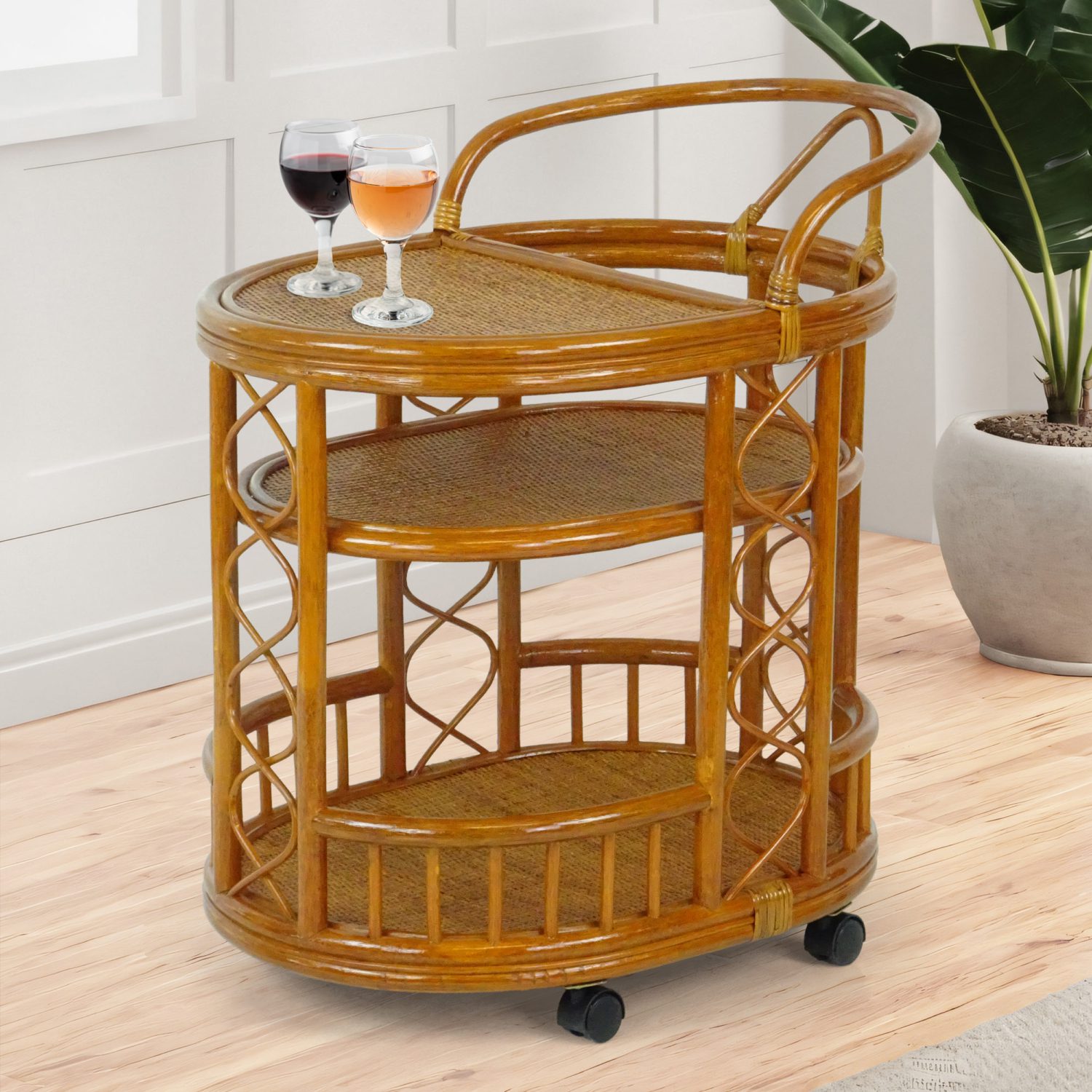 Trolly Serving Cart with Wheels, Colonial color