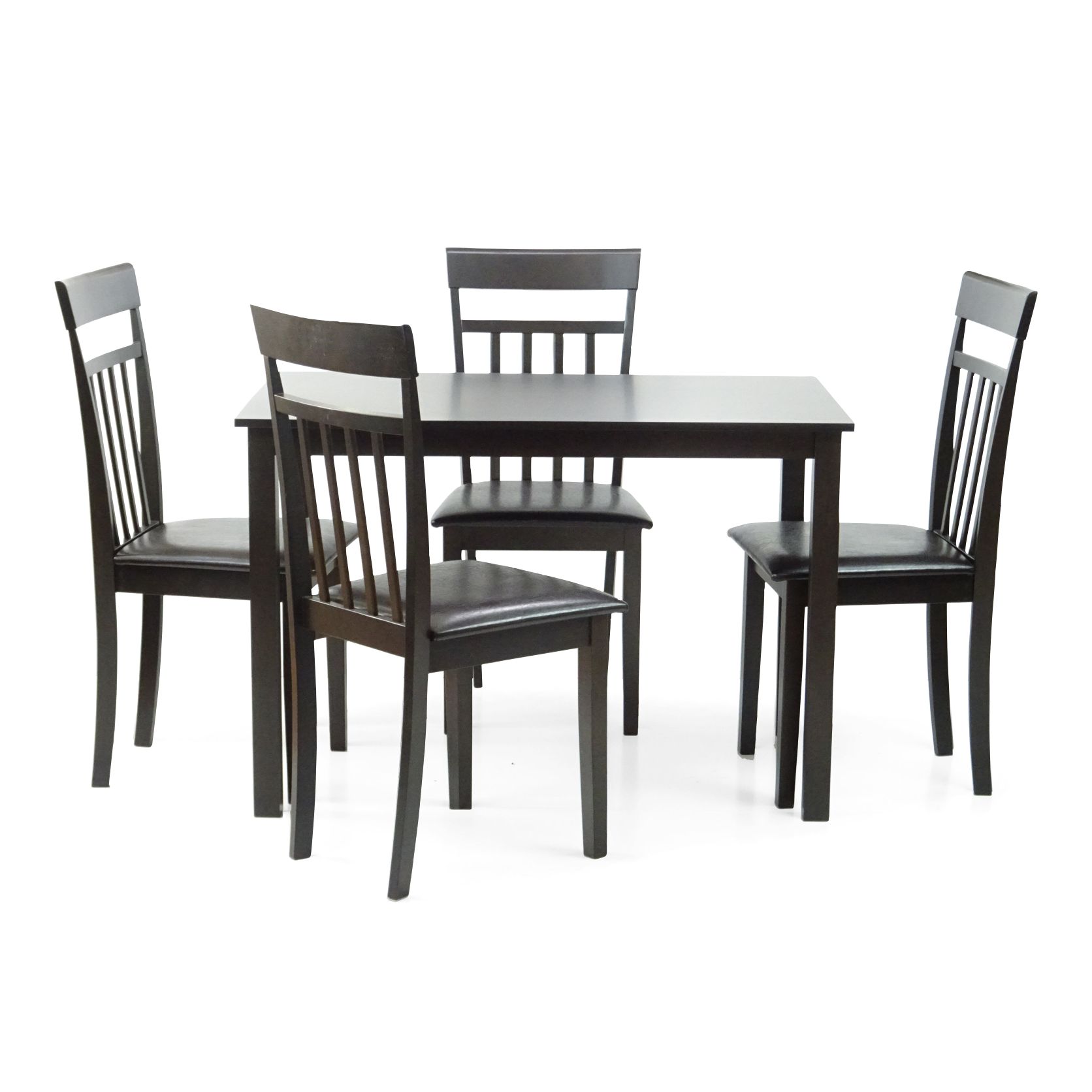 Set of 4 Warm Wooden Chairs, Espresso color